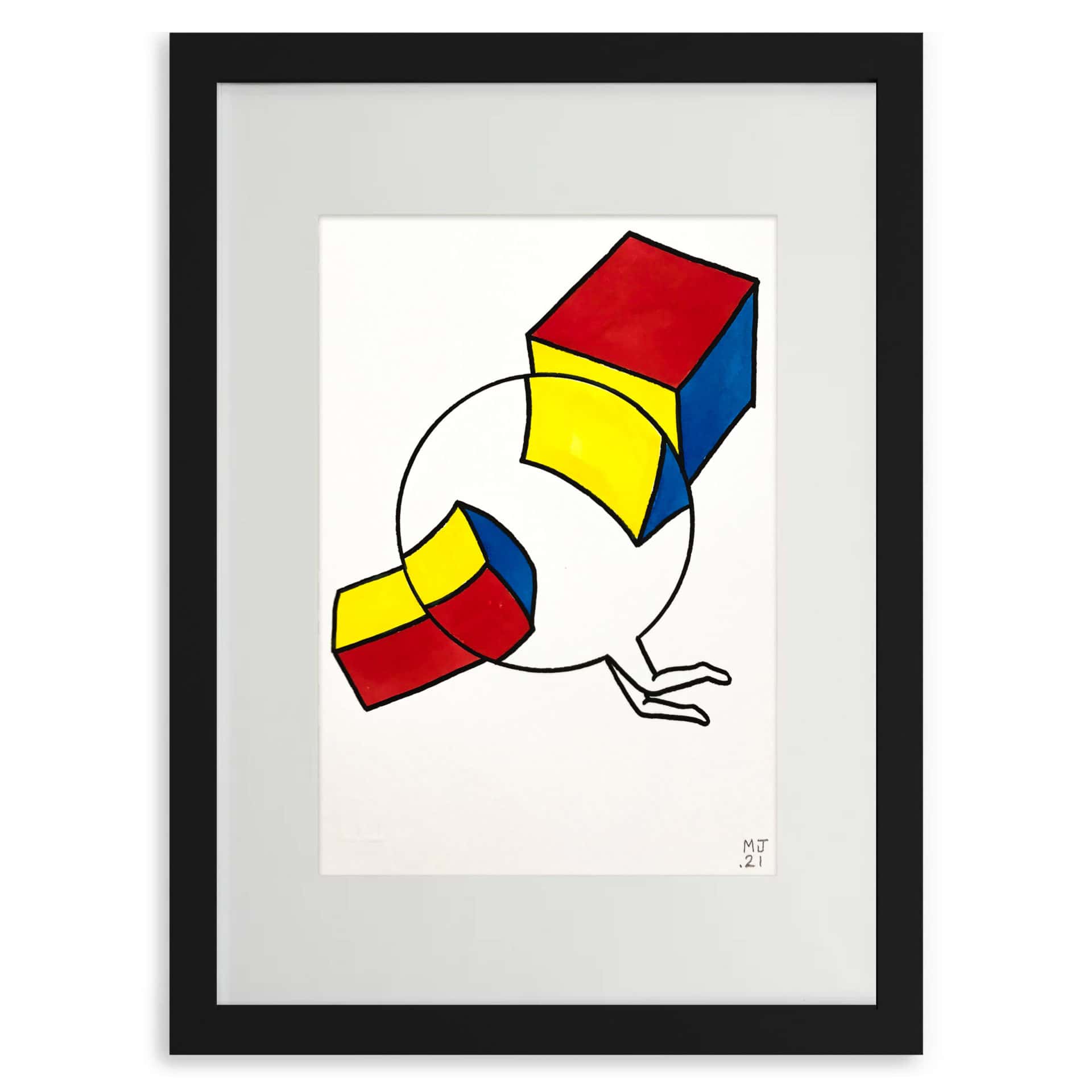 Pen & Ink Drawing 2021 | Balls & Legs - Distorted Cubes - Lunartik